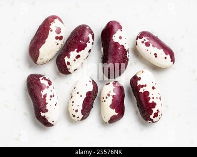 several red speckled kidney beans close up on gray ceramic plate Stock ...