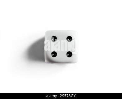Number 1 on green dice. White background. Top view Stock Photo - Alamy