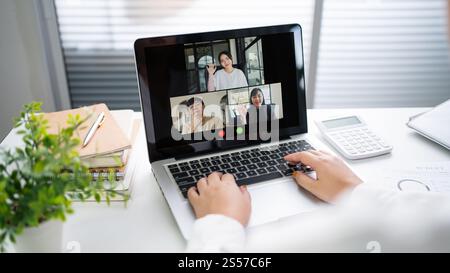 Online Video Conferencing Call Group Chat Screen Stock Photo - Alamy