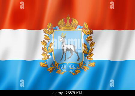 3D Flag of Samara Oblast, Russia. 3D Illustration Stock Photo - Alamy
