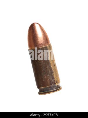 9mm bullet for a gun isolated on white background. 9mm bullet for a gun ...