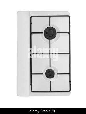 The upper part of the modern gas stove two burners. modern gas stove ...