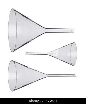 chemical funnels isolated on white background. chemical funnels ...
