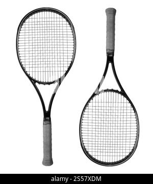 Close-up of a tennis rackets isolated on white background Stock Photo ...