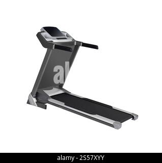 Side view of treadmill isolated on white background. Side view of ...