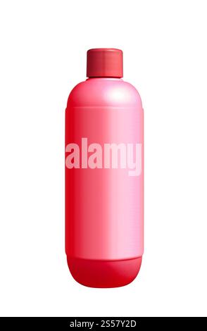 red bottle with shampoo with dispenser on white background Stock Photo ...