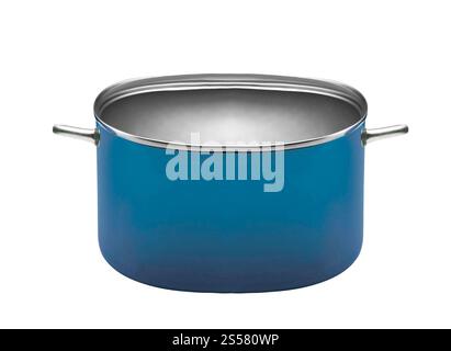blue cooking pot isolated on white background. blue cooking pot ...