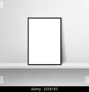 white square frame mockup on white wall. 3d rendering Stock Photo - Alamy