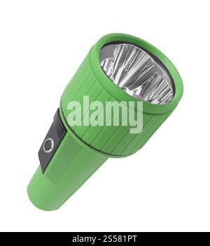 Green Flashlight isolated on white background. Green Flashlight Stock ...