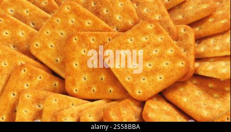 Bowl of dry crackers isolated on gray background with shadow, flat lay ...