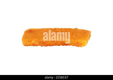 Fish finger or stick isolated on white background with full depth of ...