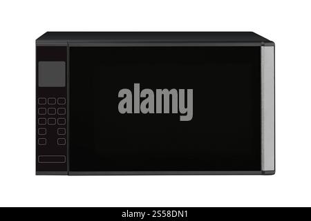 Silver metallic microwave oven isolated on white Stock Photo - Alamy