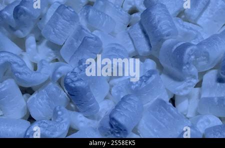 Fill packaging peanuts and bubble pack, isolated on white background ...