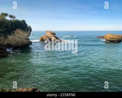 Seaside and beach of the city of Biarritz Stock Photo - Alamy