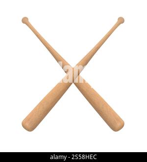 Two crossed baseball bats isolated on white. Two crossed baseball bats ...