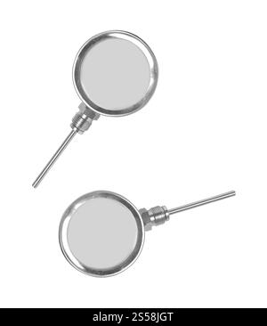 Metal analogue barometer isolated Stock Photo - Alamy