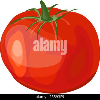 Red Tomato. Cartoon Glossy Design. Vector Illustration Stock Vector ...