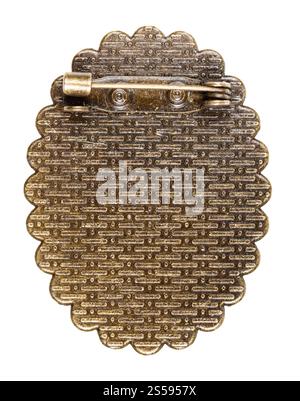 reverse side of bronze brooch with pin isolated Stock Photo - Alamy