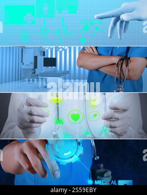 Collage of Various modern medical concept Stock Photo - Alamy