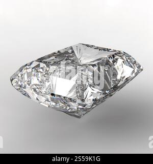 3d Square cut diamond on white Stock Photo - Alamy