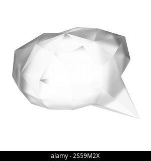 low poly geometric speech bubble on white background Stock Photo - Alamy