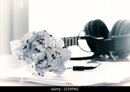 composing music concept with shallow DOF evenly matched jack of ...