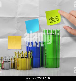 great job on sticky note with crumpled paper and pie chart as concept ...