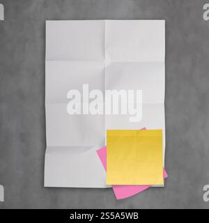 sticky notes on recycle crumpled paper background as concept Stock ...