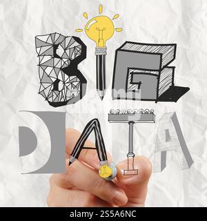 Handwriting text Big Data Solution. Business approach Extracting value ...