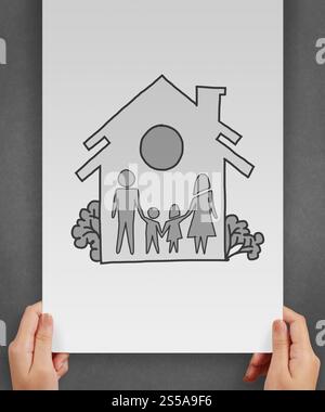 hand draw family and house as insurance concept Stock Photo - Alamy