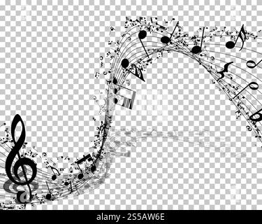 Musical Notes Design With Transparency Grid on Back. Vector ...