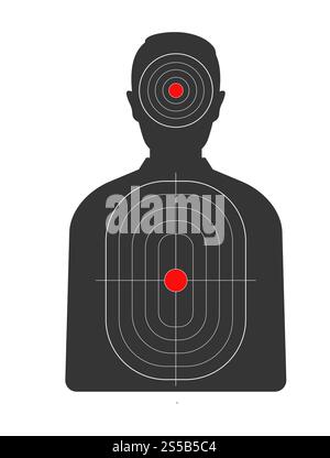 Target human silhouette. Male body shape boards for shooting, marking ...