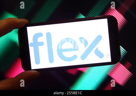 In this photo illustration, the Flex Ltd company logo is seen displayed ...