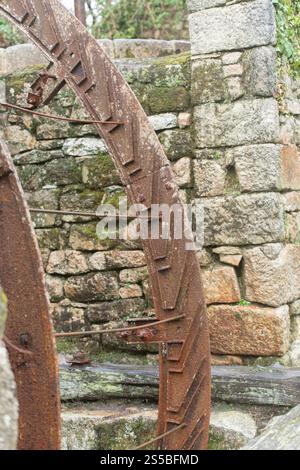 water wheel at Wheal Arthur at Tregargus Valley heritage industrial ...