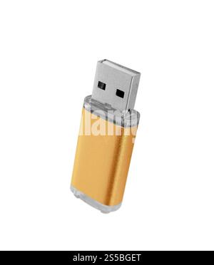 Connect a usb flash drive key to the port of a laptop pc computer Stock ...