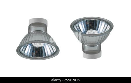 small white energy saving led light bulbs isolated on a white ...