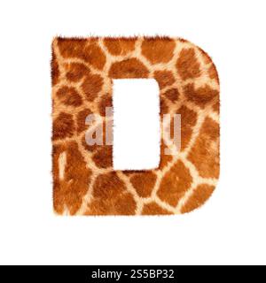 Letter from giraffe style fur alphabet. Isolated on white background ...