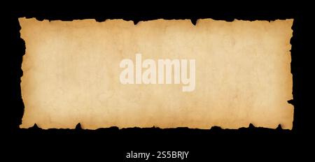 Old paper horizontal banner. Parchment scroll isolated on white ...