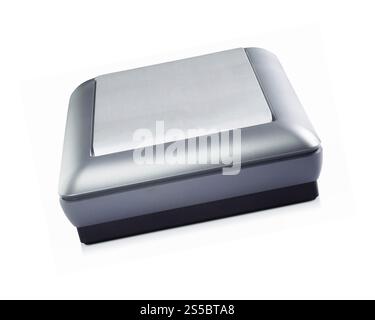 Scanner close up shot, business concept isolated on white background ...