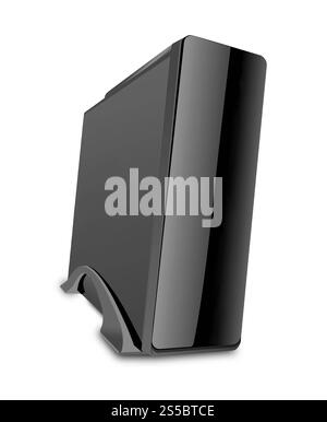 black computer case isolated on white background. black computer case ...