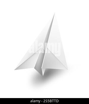 isolated paper airplane flying - 3d shape render illustration. isolated ...