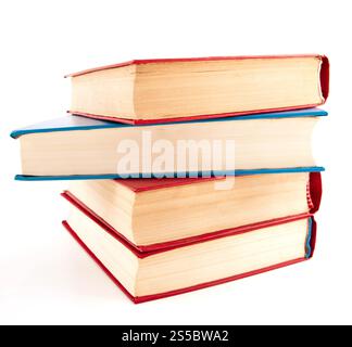 Book heap isolated on white Stock Photo - Alamy