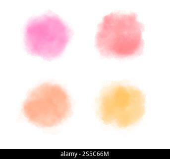 White paper clouds and red textile hearts on a red background ...