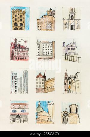 Various colored pencils on a white background Stock Photo - Alamy