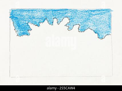 outline sketch of lush bush under black sky hand-drawn with black pen ...