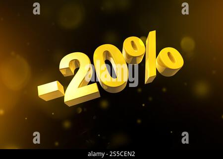 20% off discount. Offer sale. 3D illustration isolated on white ...