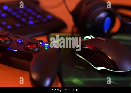 Computer wireless gaming mouse and keyboard with green backlight ...