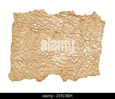 Crumpled paper parchment rustic background texture. Closeup Stock Photo ...