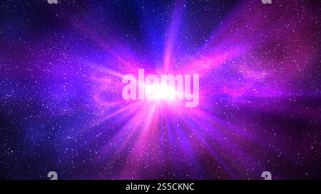 Galaxy in purple space. 3D rendering Stock Photo - Alamy