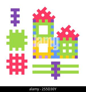 Small toy house. Simple color vector illustration. Decoration for ...